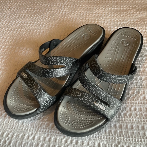CROCS | Shoes | Disney Mickey Mouse Silhouette Crocs Slides Sandals ...